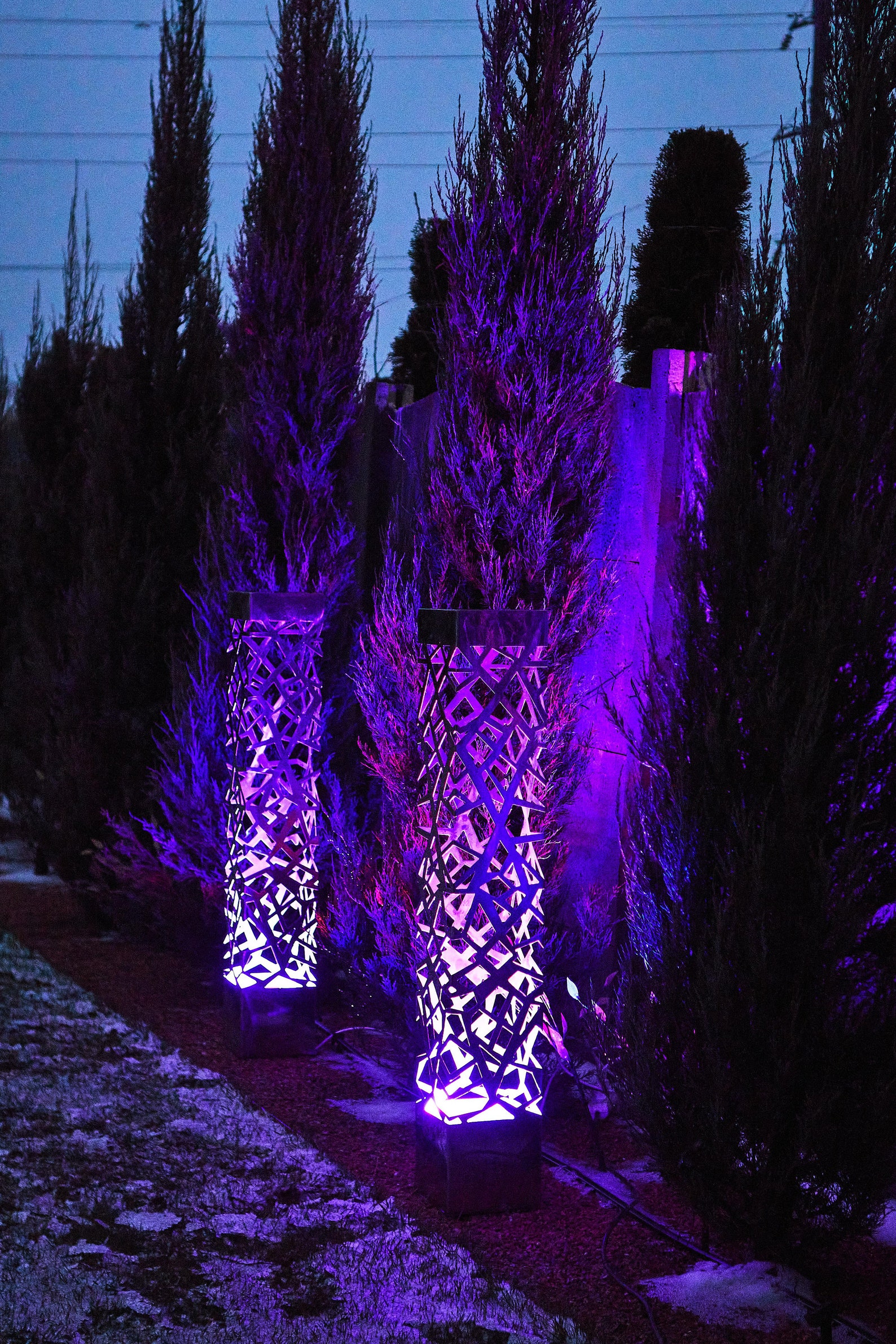 Modern Loft Lamp, Outdoor Decor, Metal Yard Art, Geometric Lamp ...