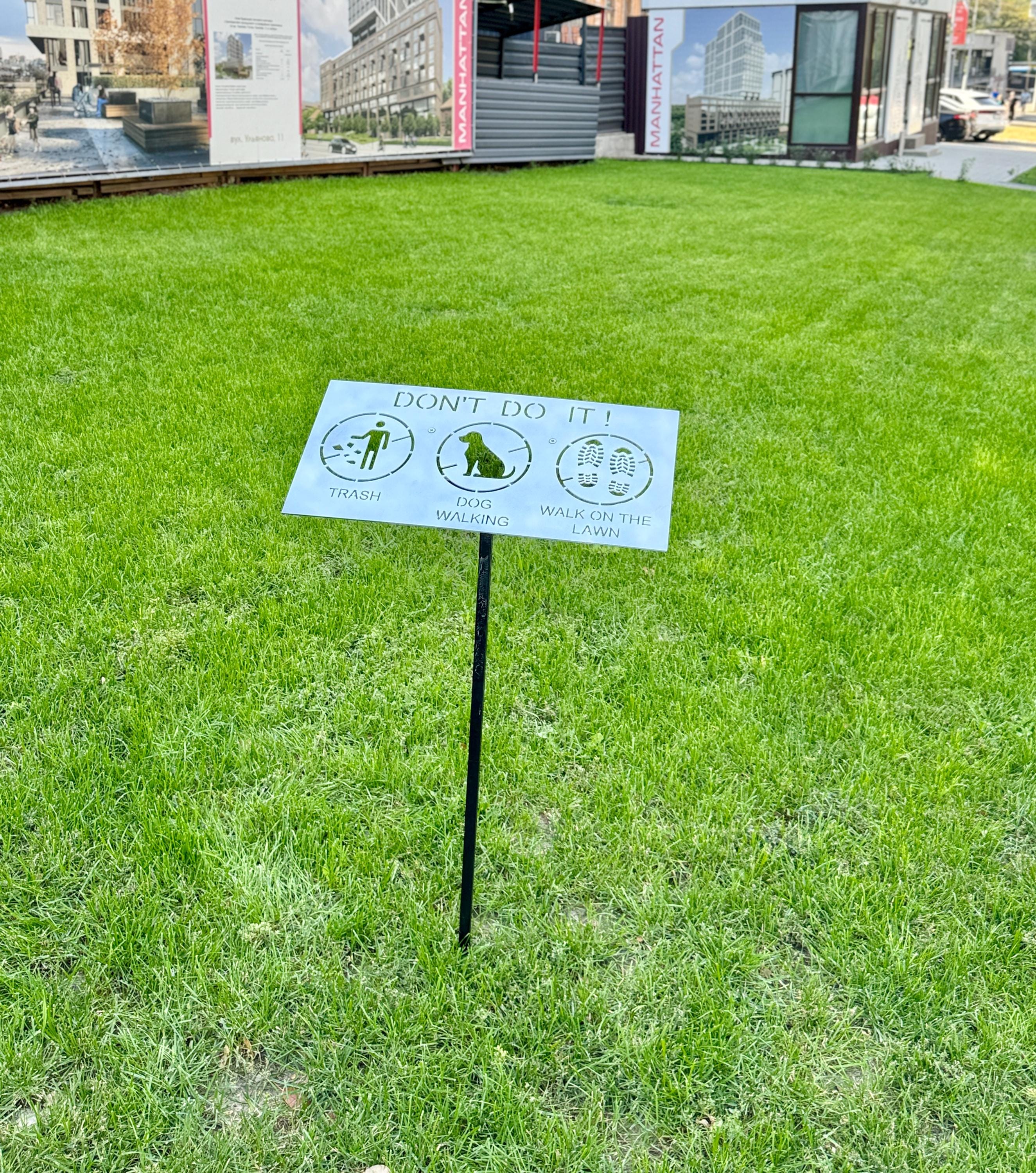 Metal Garden Sign, No Dog Walking Sign, No Littering Sign, Lawn ...