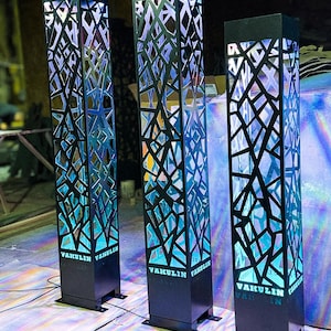 Custom Backlit Metal LED Column | Modern Outdoor Architectural Light - Etsy