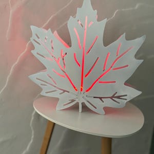 Leaf Bedside Lamp, Metal 3D Light for Autumn, Halloween Decor Indoor ...