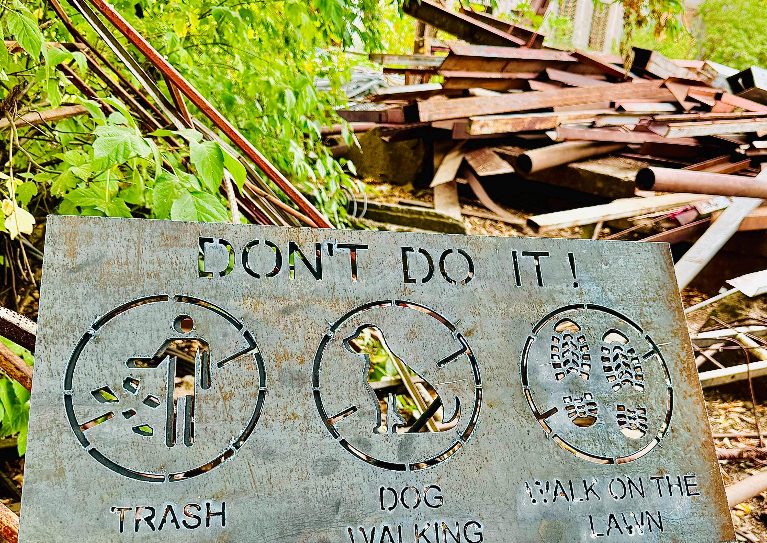 Metal Garden Sign, No Dog Walking Sign, No Littering Sign, Lawn ...