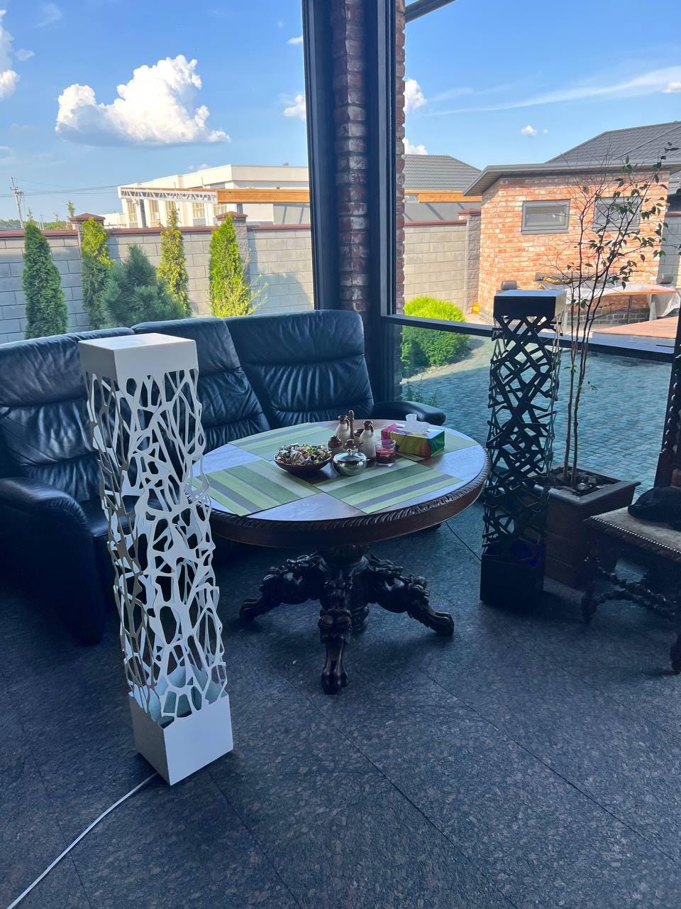 Monstera Leaf Garden Columns , Modern Lamps, Loft Outdoor Decor Patio ...