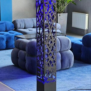 LED Garden Column Lamp | Modern Outdoor Light | Laser Cut Metal ...