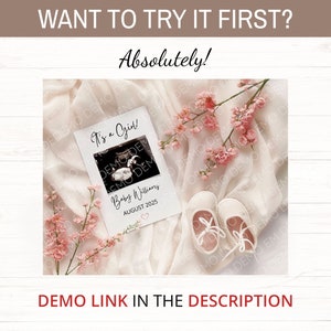 It's a Girl Baby Gender Reveal, Simple Pink Boho Pregnancy Announcement ...