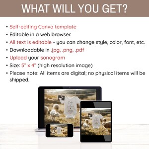 Simple Sheep Pregnancy Announcement Digital Canva Template, Editable ...