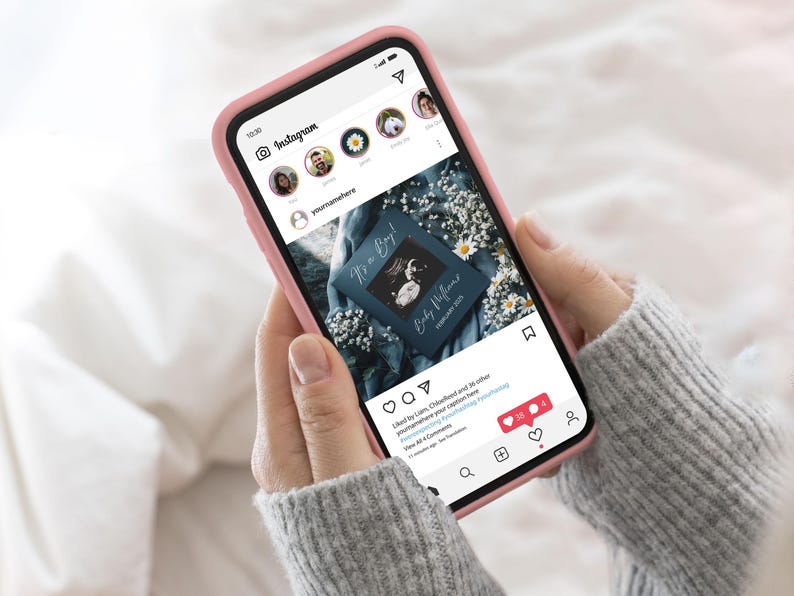 It's a Boy Baby Gender Reveal, Simple Pregnancy Announcement Digital ...