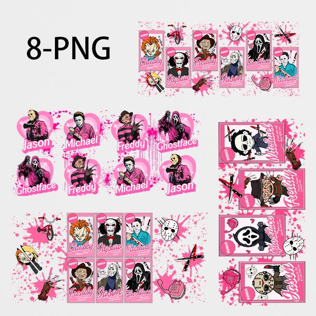 Pink Horror Character & Masked Figure PNG Designs Ideal for Customizing ...