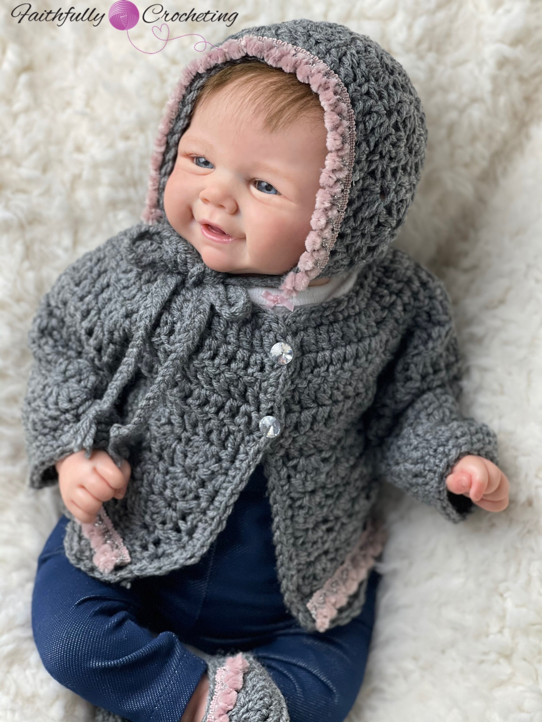 Newborn girl sweater set long sleeve sweater with matching | Etsy