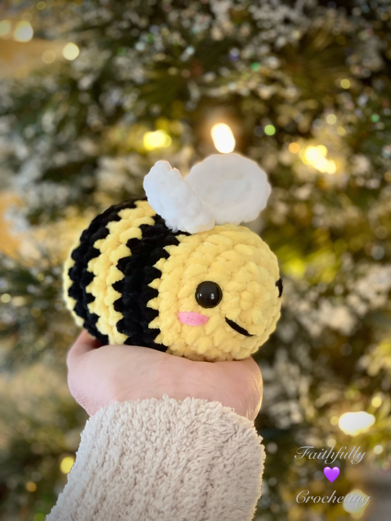 Crocheted Bee, Chenille Happy Bee, Ready to Ship, Bee Amigurumi ...