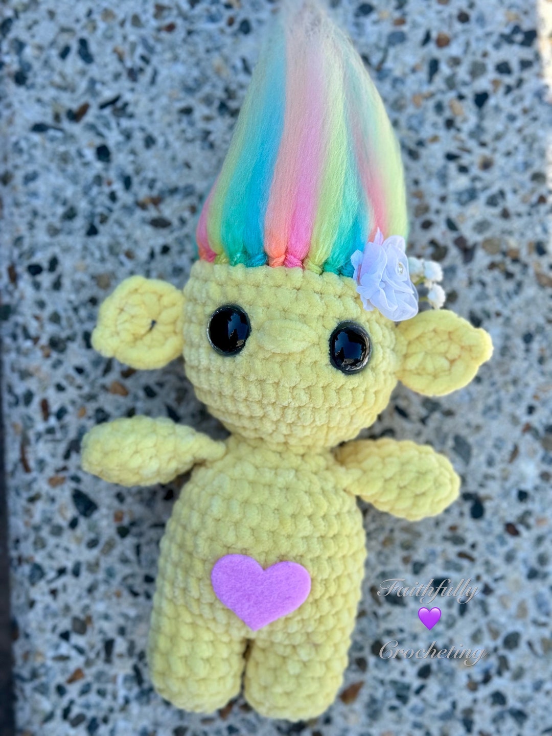Yellow Troll, Plush Troll, Yellow Troll, Plushie, Ready to Ship, Soft ...