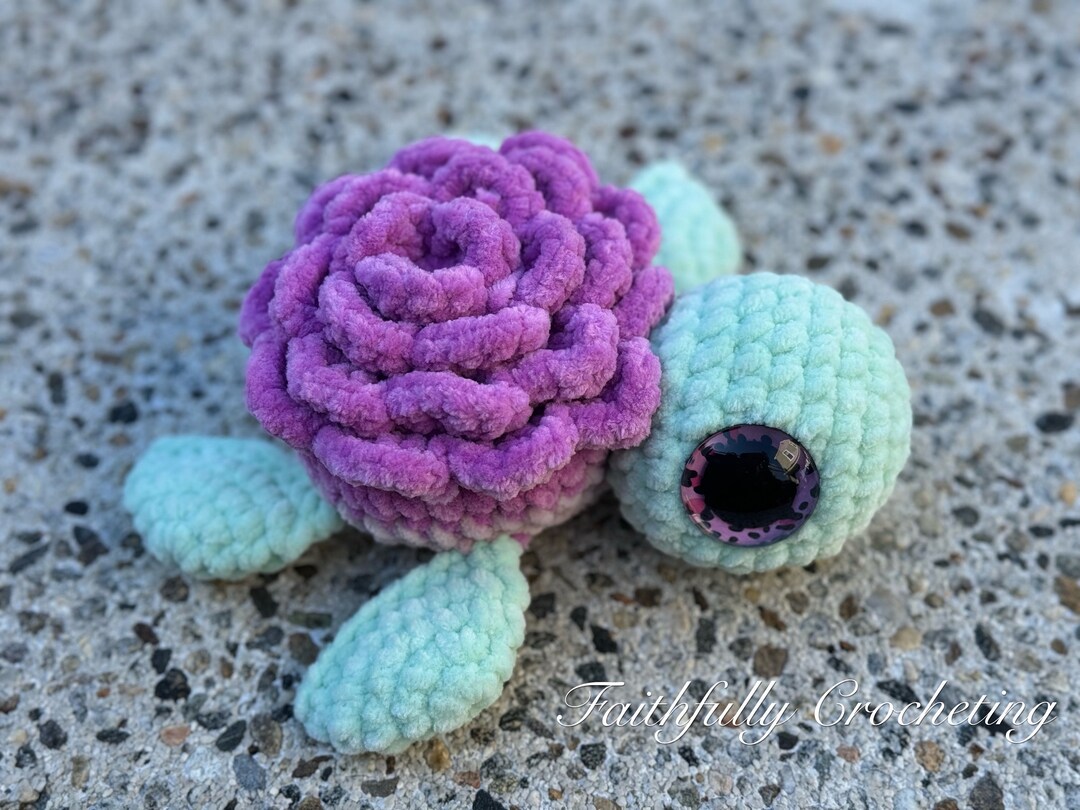 Plush Rose Turtle, Flower Turtle, Turtle Plushie , Ready to Ship, Child ...