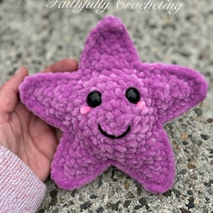 Crocheted Starfish, Starfish Plushie, Plush Smiling Starfish , Ready to ...