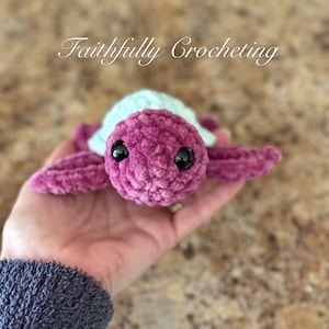 Crocheted Turtle, Turtle Plushie, Plush Baby Turtle, Ready to Ship ...