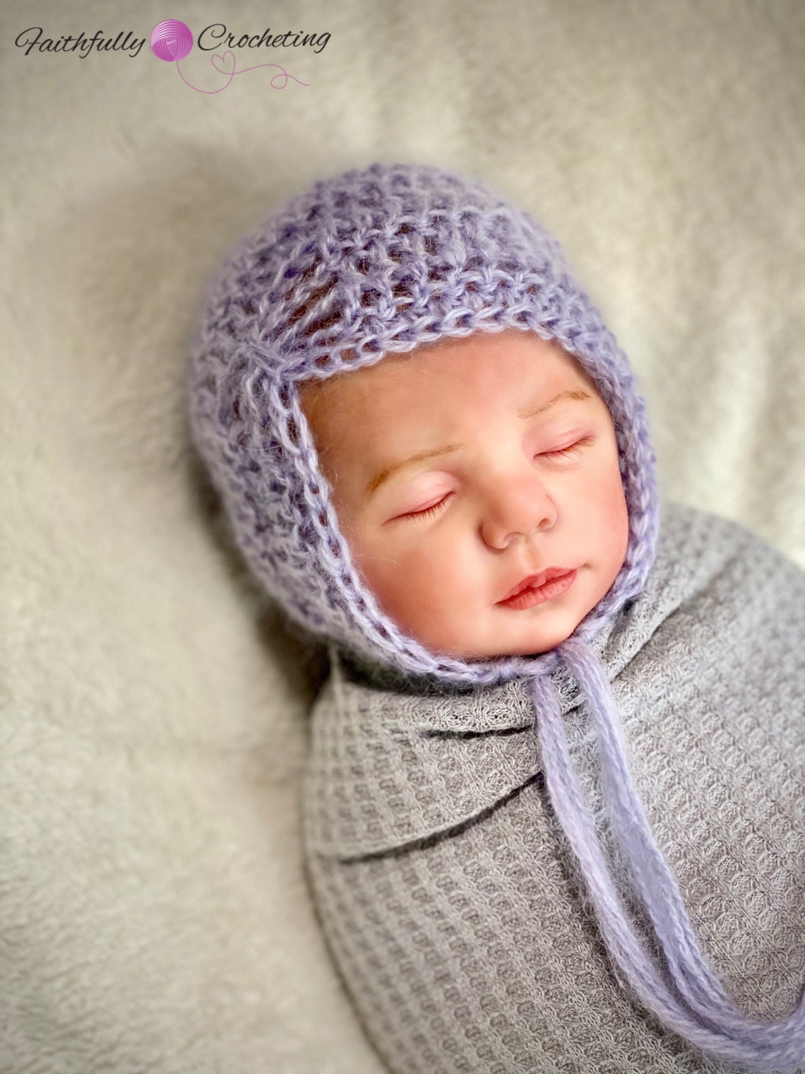 Newborn Girl Bonnet, Angora Bonnet, Photography Prop, Butterfly Bonnet ...