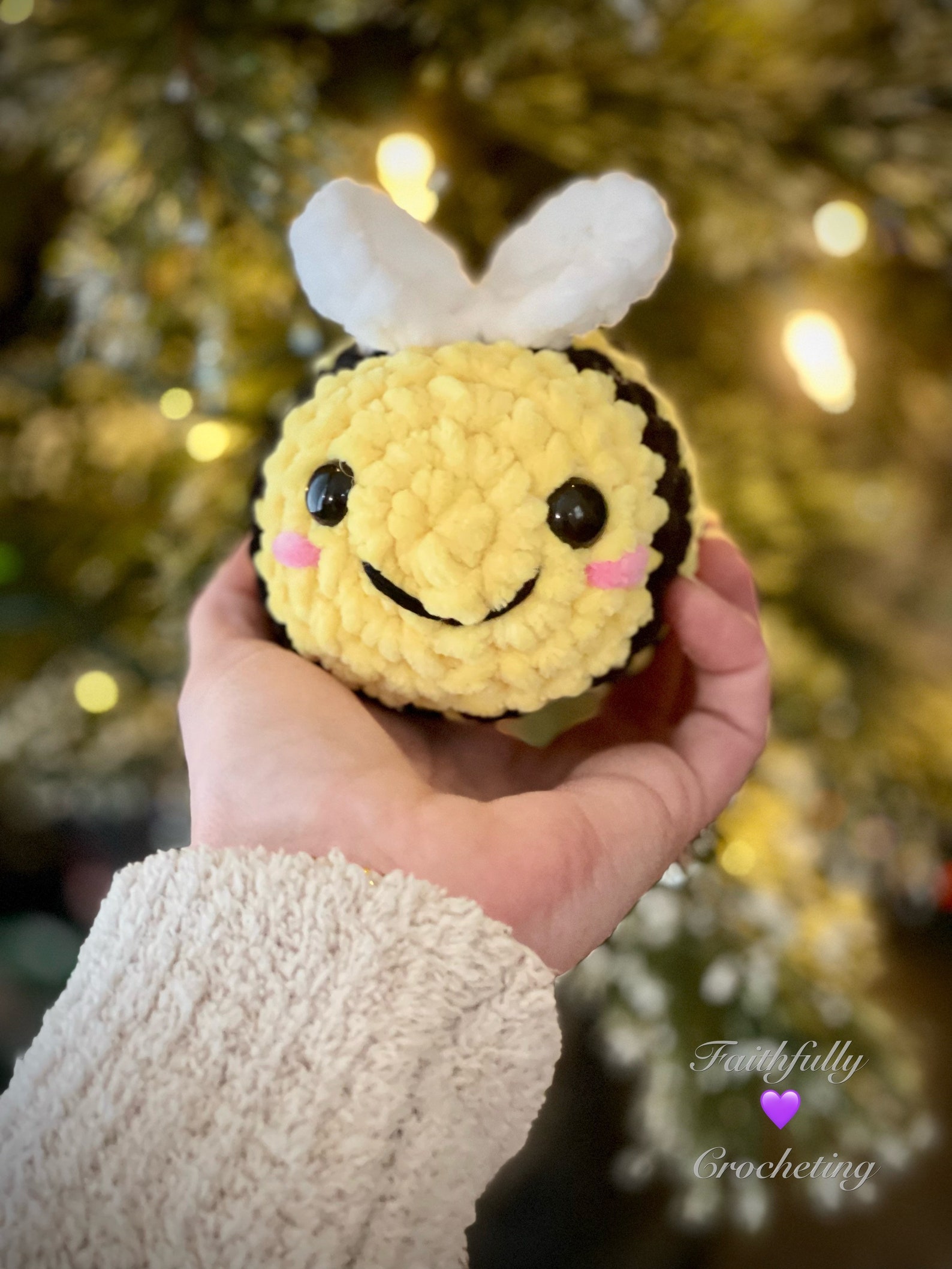 Crocheted Bee, Chenille Happy Bee, Ready to Ship, Bee Amigurumi ...