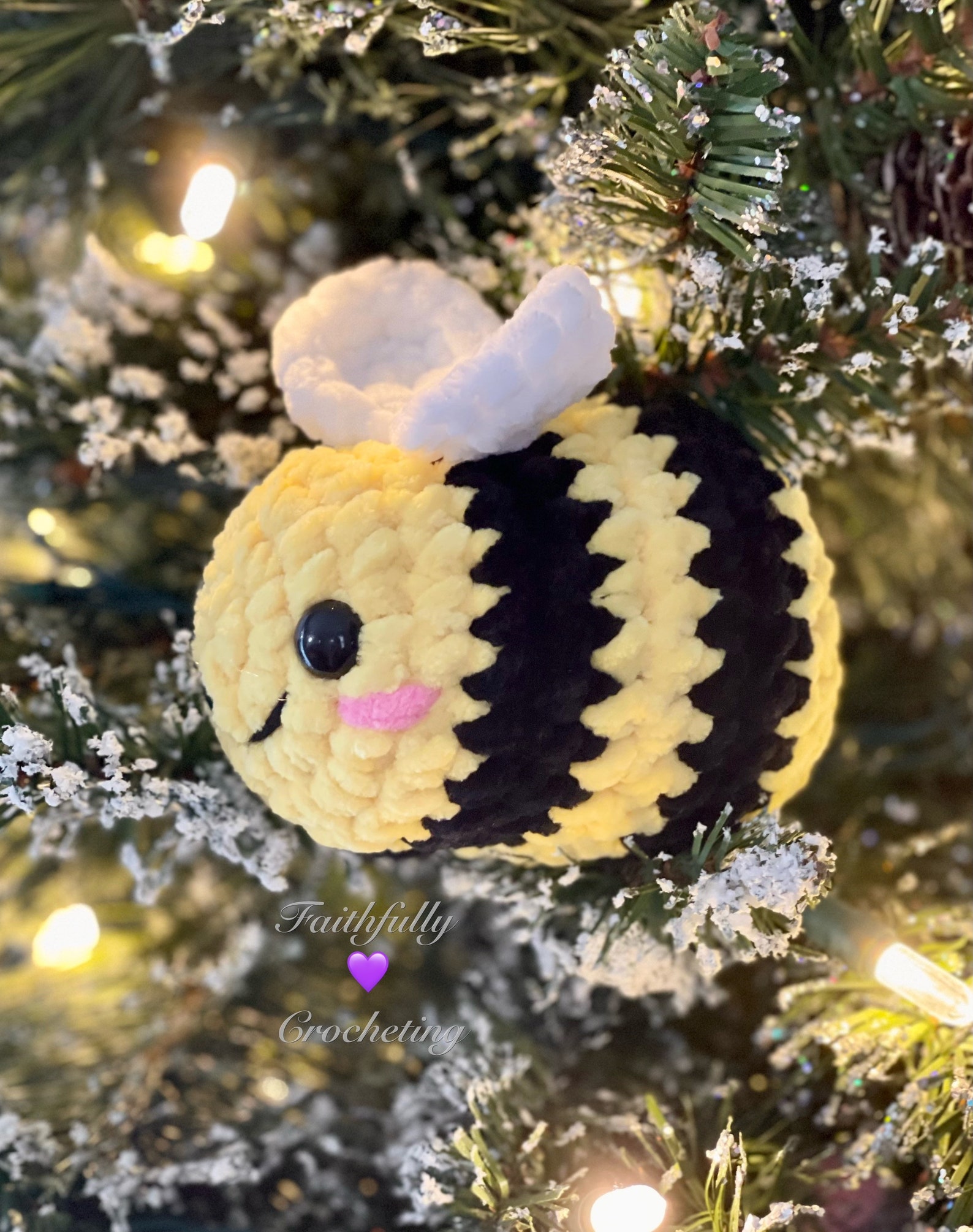 Crocheted Bee, Chenille Happy Bee, Ready to Ship, Bee Amigurumi ...