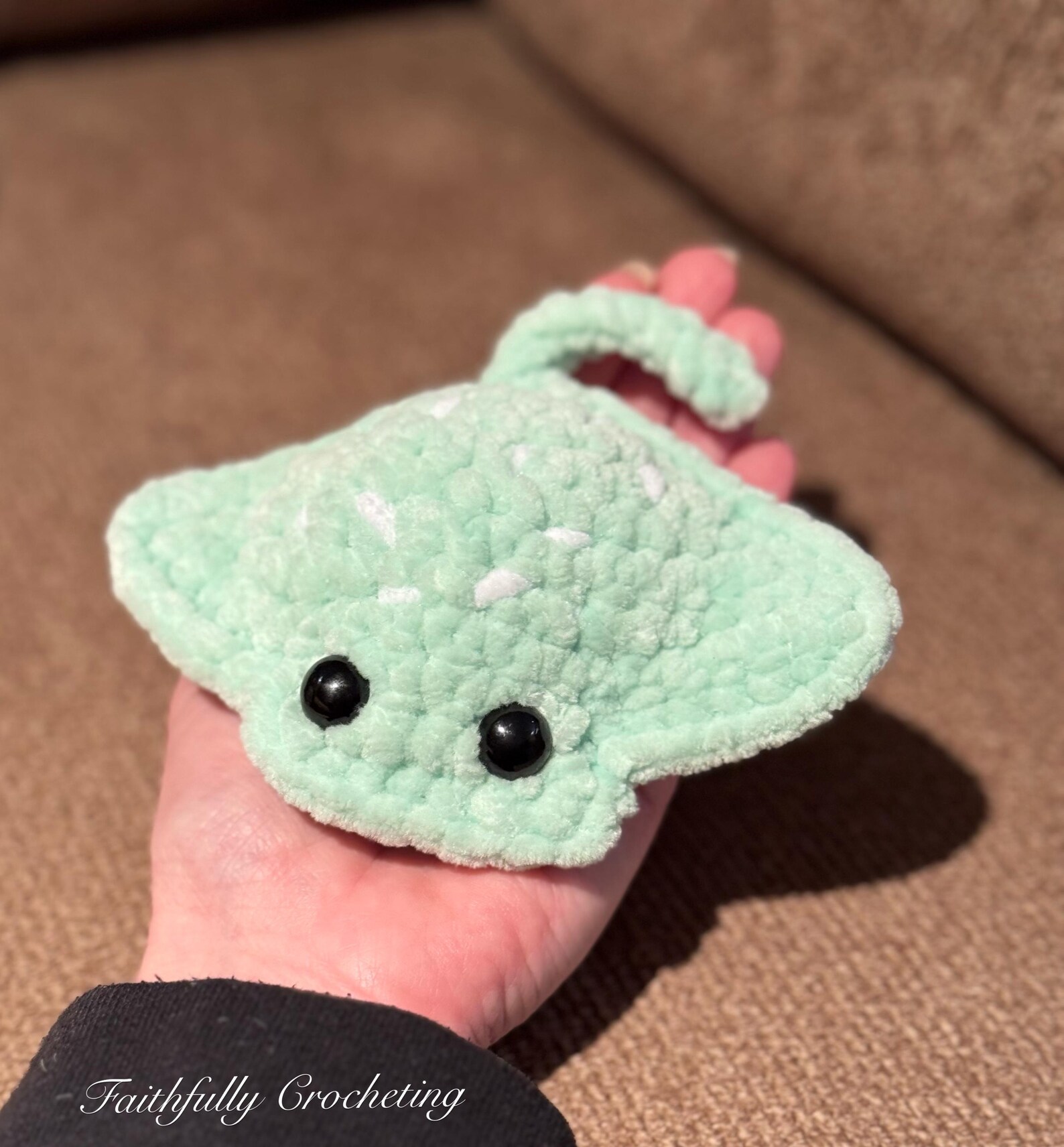 Baby Stingray, Plush Light Sage Green Stingray, Stuffed Animal ...