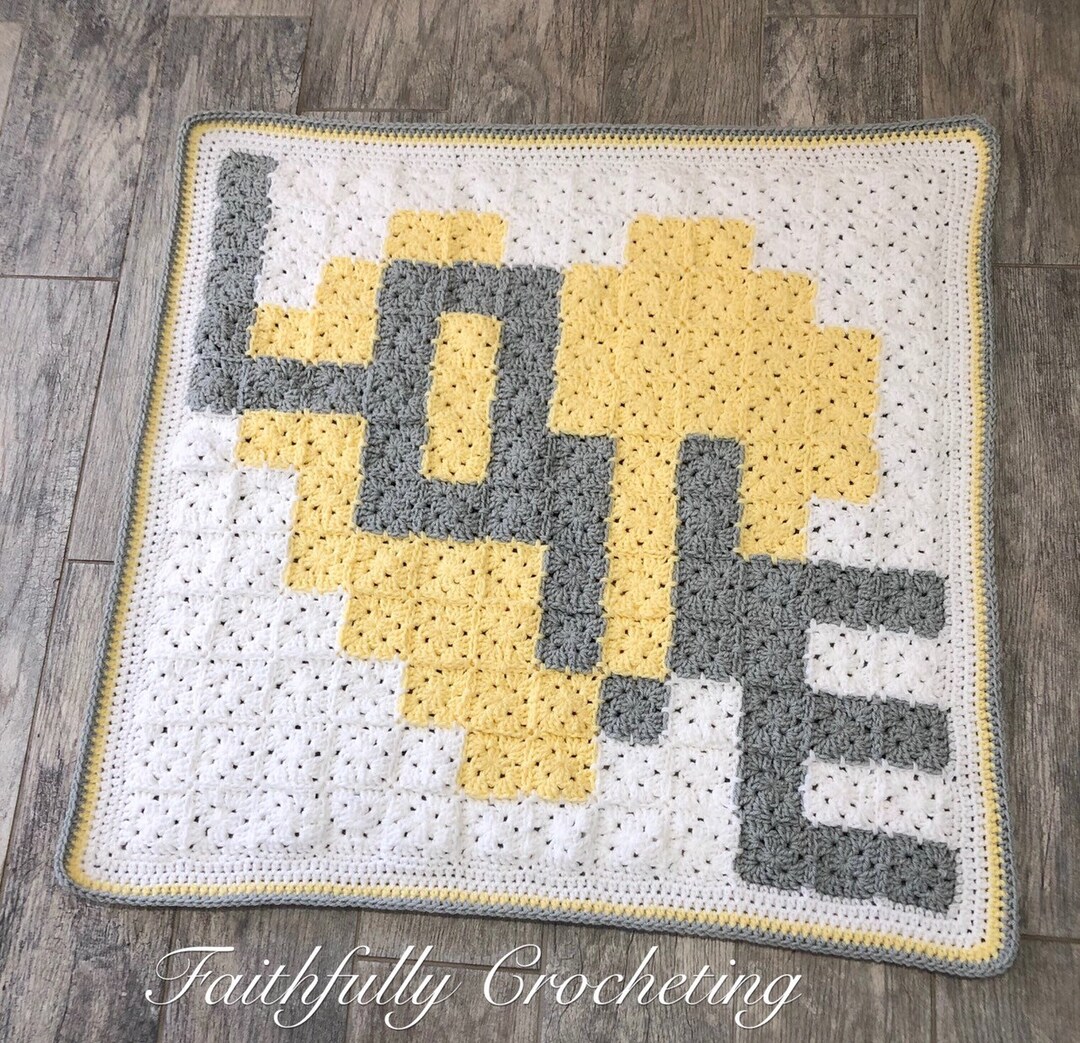 Baby Blanket, Crib Blanket, LOVE Baby Blanket, Neutral Baby Blanket ...