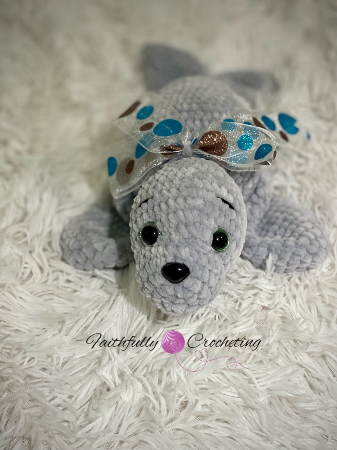 Baby Seal Seal Plushie Plush Seal Removable Bow Seal - Etsy
