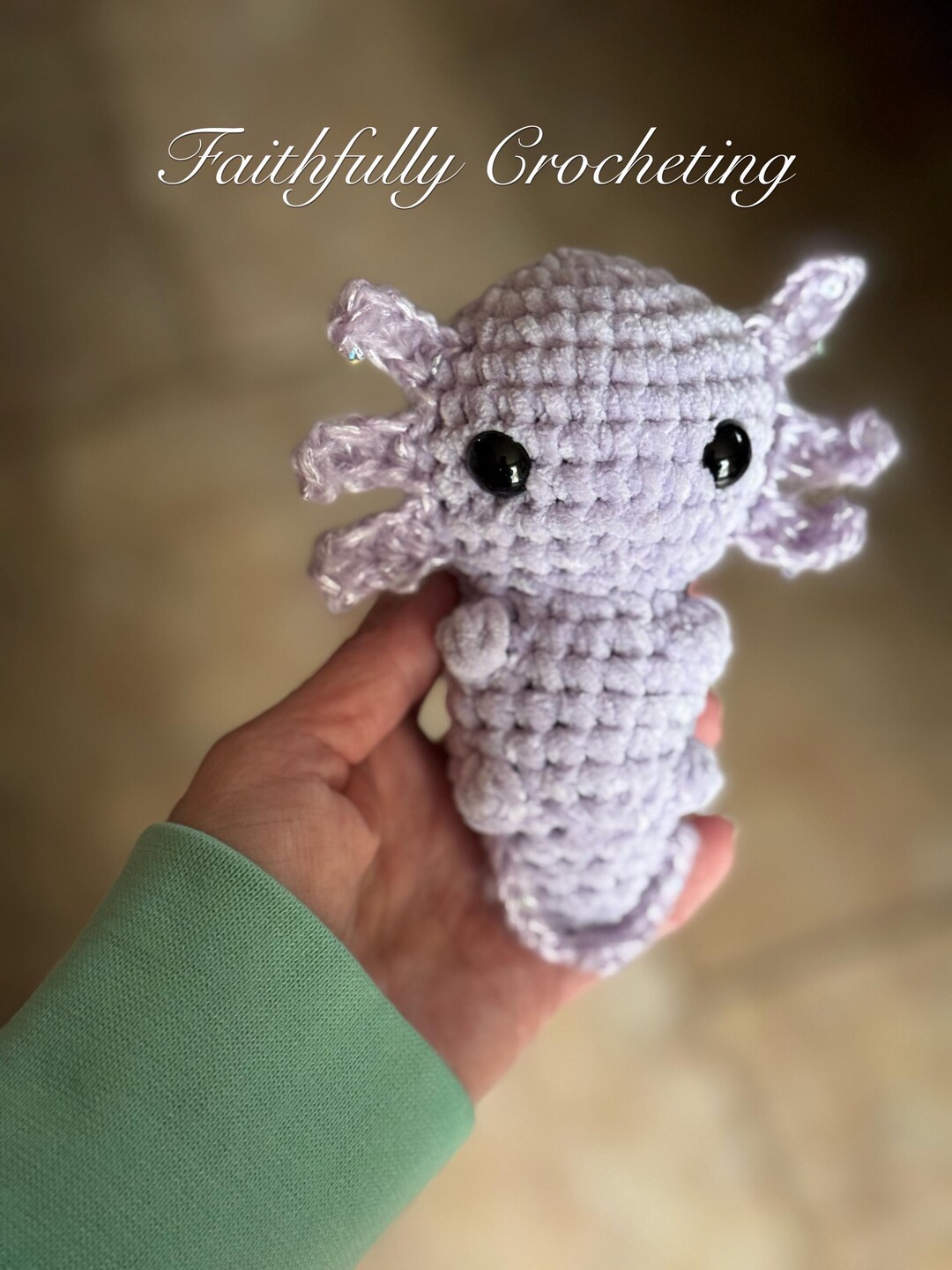Crochet Axolotl, Plush Axolotl, Purple Fish Plushie, Ready to Ship ...