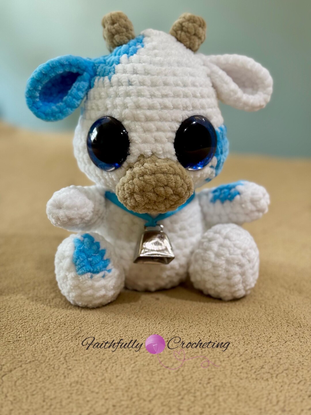 Blueberry Baby Cow, Baby Calf Plushie, Crochet Cow, Farm Animal ...