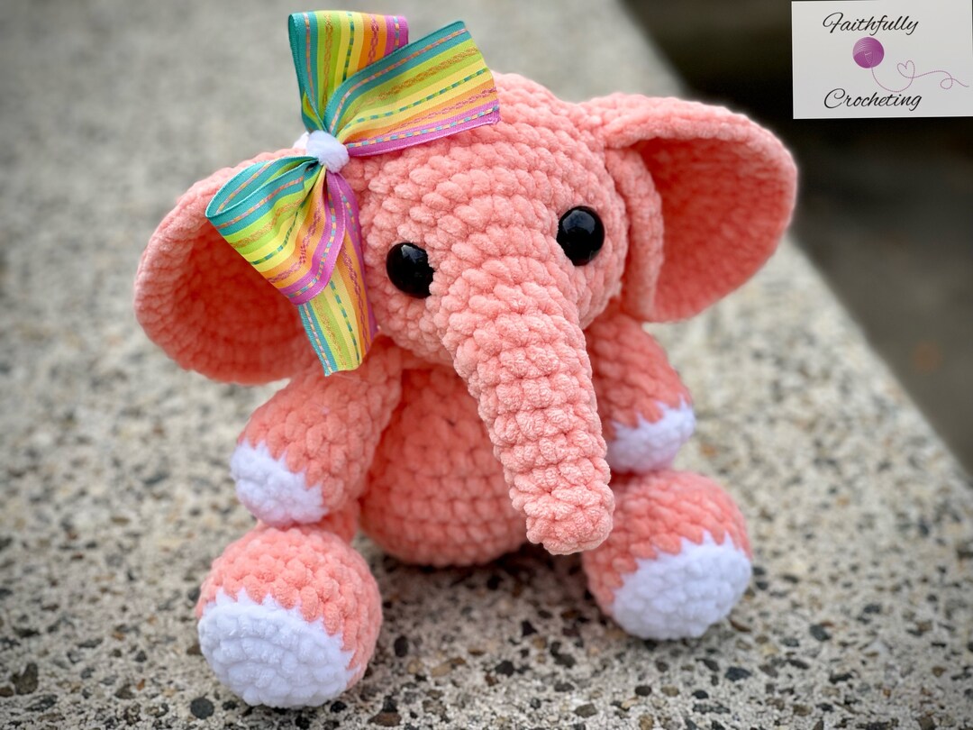 Baby Elephant Plushie, Plush Elephant, Nursery Decor, Ready to Ship ...