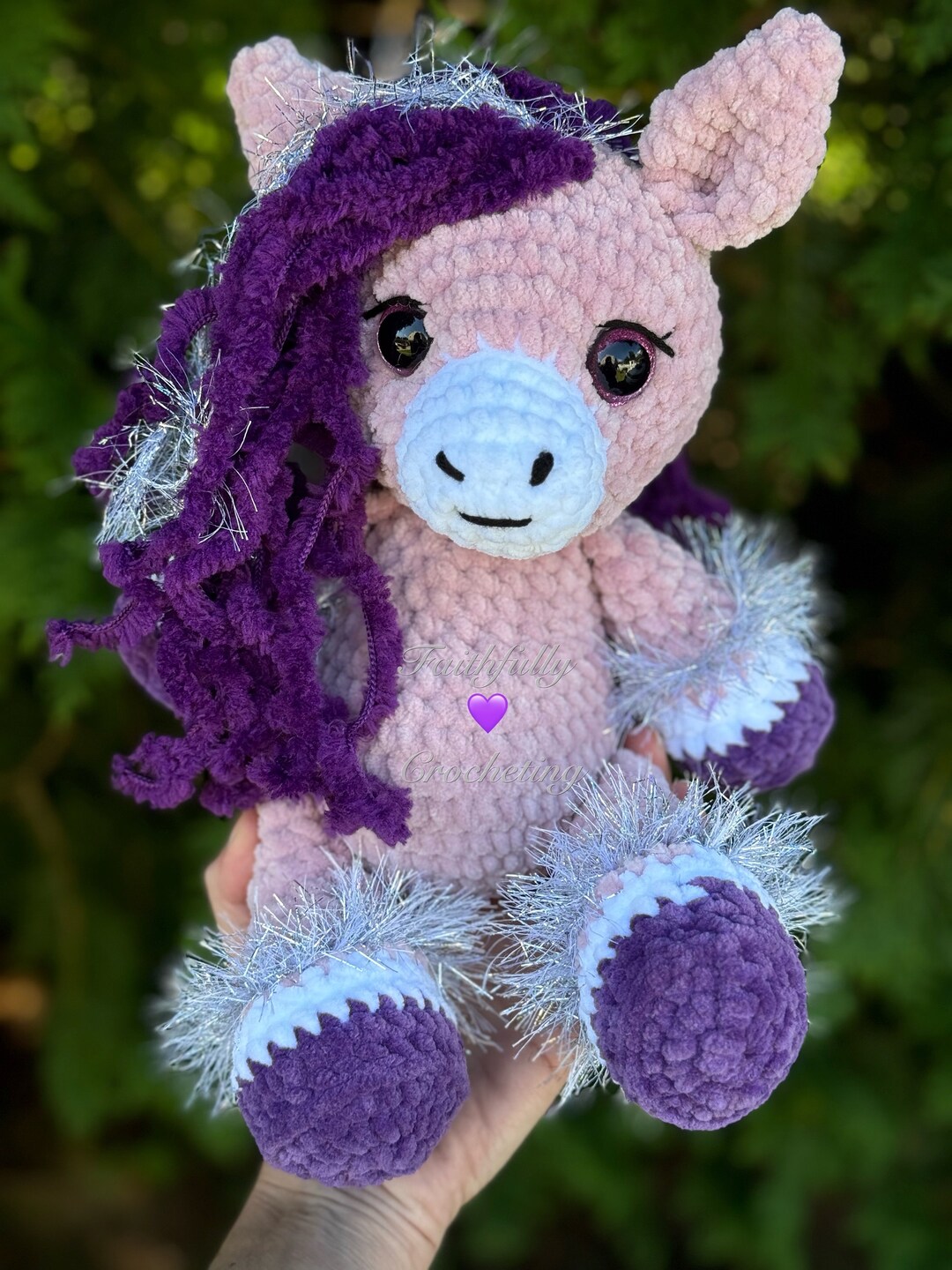 Horse Plushie, Purple Horse, Amigurumi Toy, Stuffed Animal, Child Toy ...