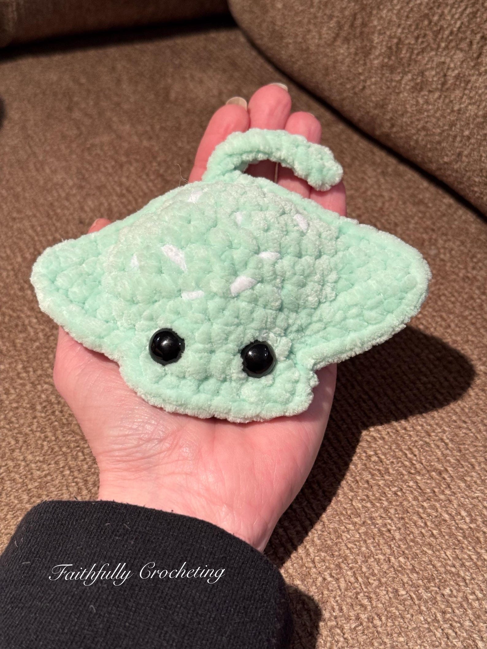 Baby Stingray, Plush Light Sage Green Stingray, Stuffed Animal ...