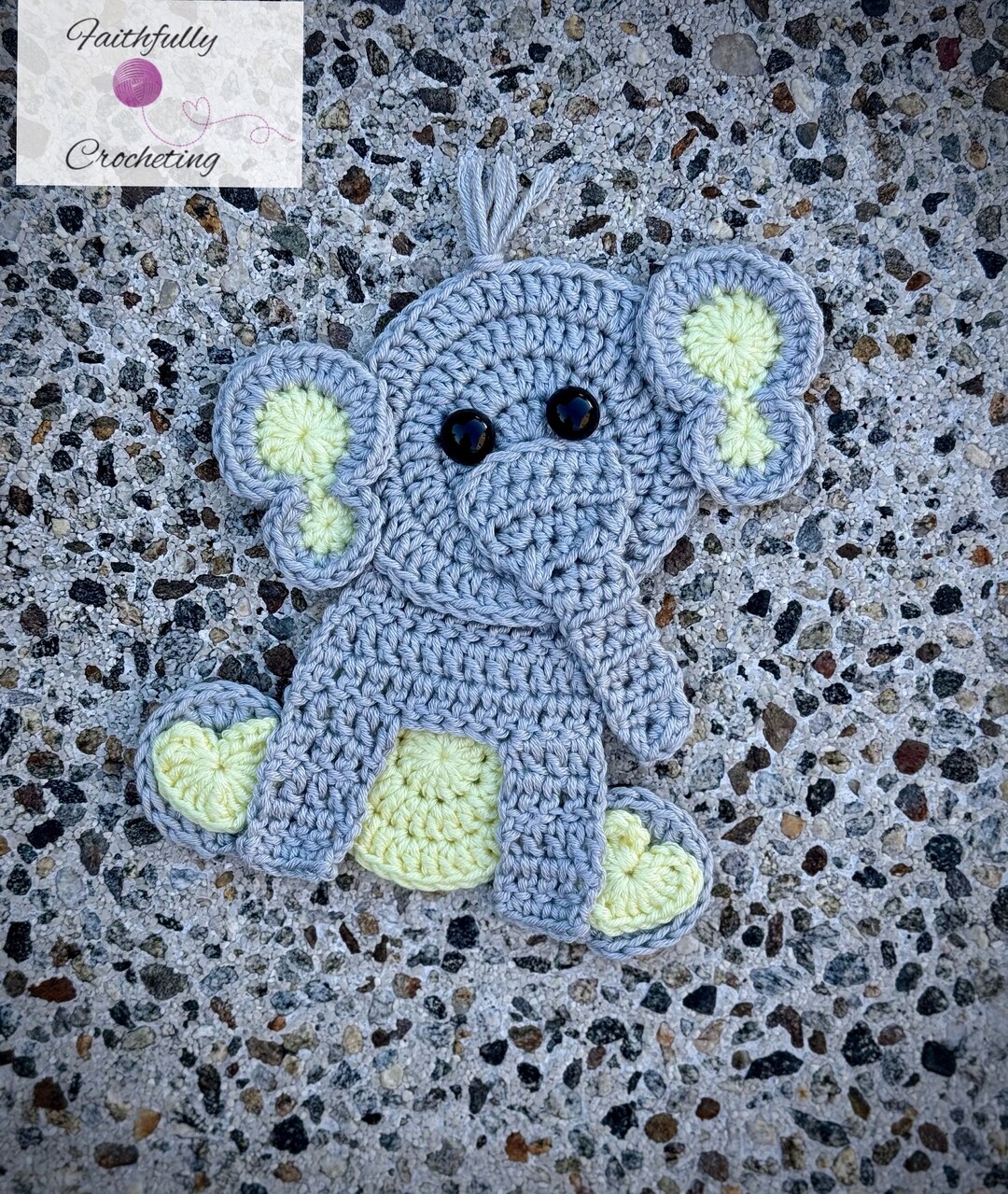 Baby Elephant Appliqué, Cotton Elephant, Blanket Appliqué, Cotton Baby ...