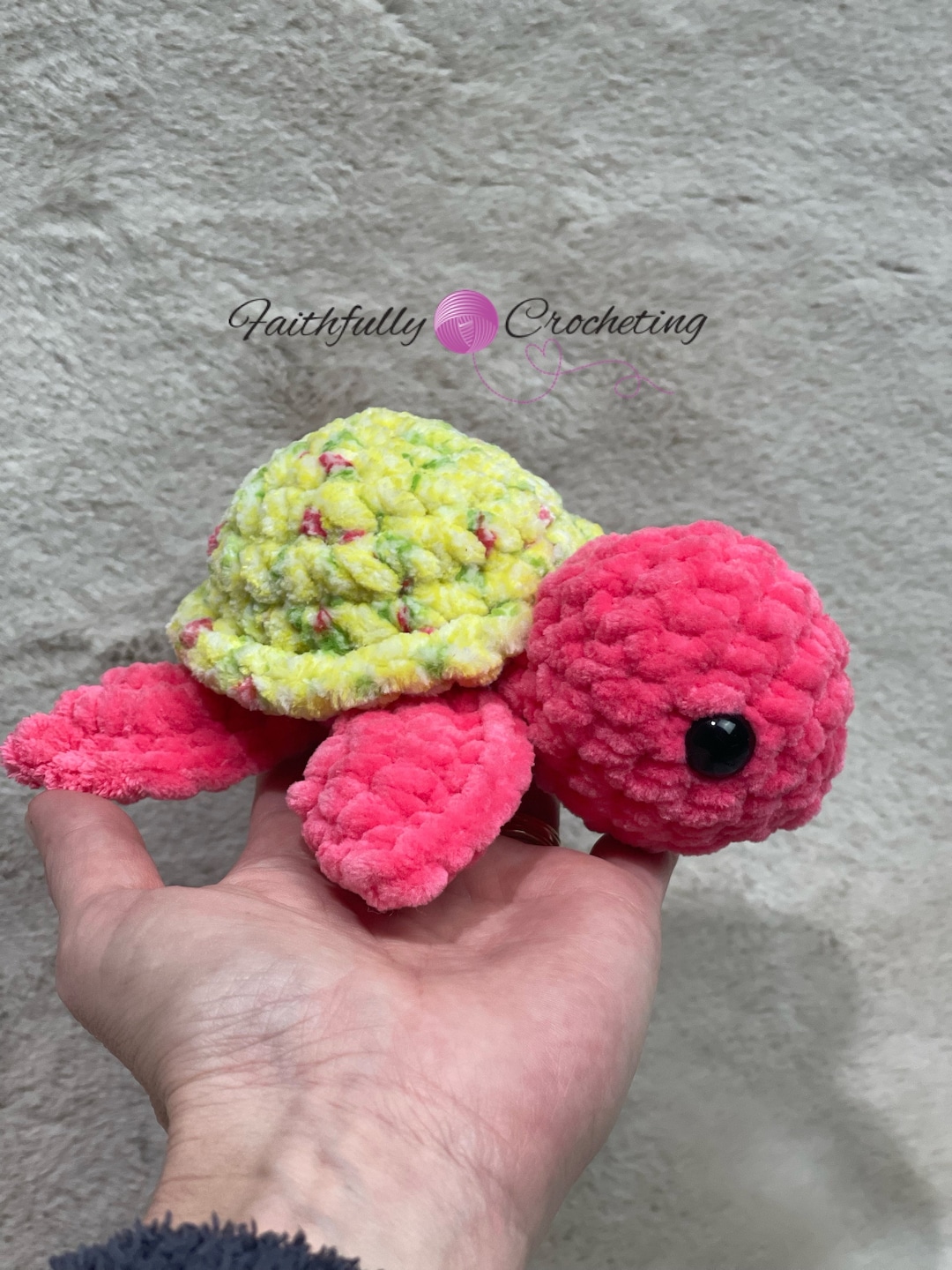 Crocheted Turtle, Turtle Plushie, Plush Baby Turtle, Ready to Ship ...
