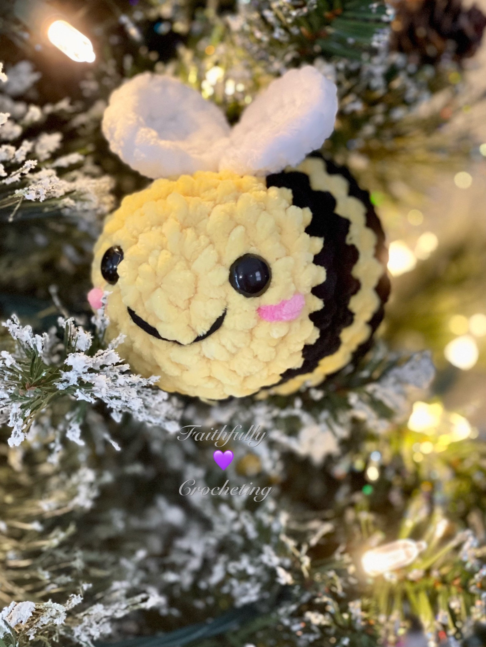 Crocheted Bee, Chenille Happy Bee, Ready to Ship, Bee Amigurumi ...