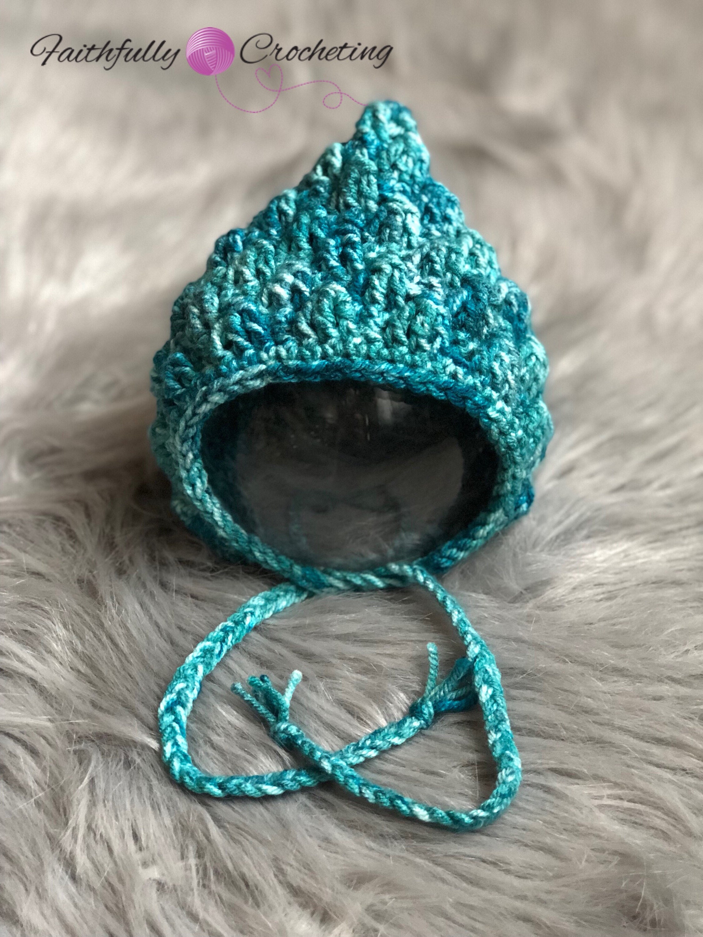 Baby Pixie Hat, Baby Bonnet, Photography Prop, Ready to Ship, Techured ...