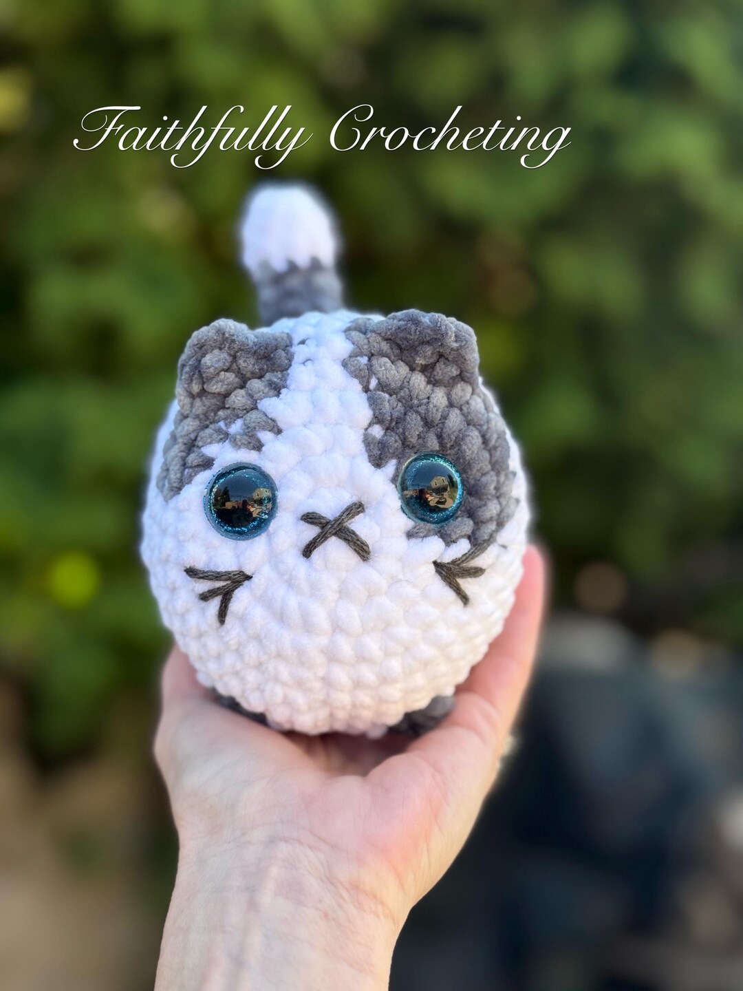 Plush Gray and White Kitten, Cat Plushie, Ready to Ship, Amigurumi Cat ...