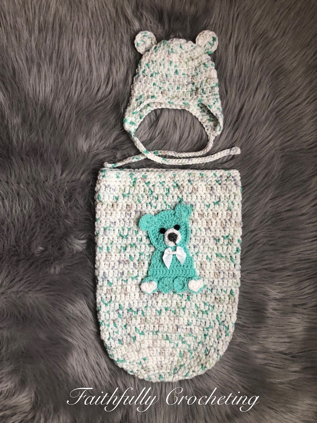 Baby Bear Set, Cocoon and Bear Hat, Newborn Baby Cocoon, Photography ...