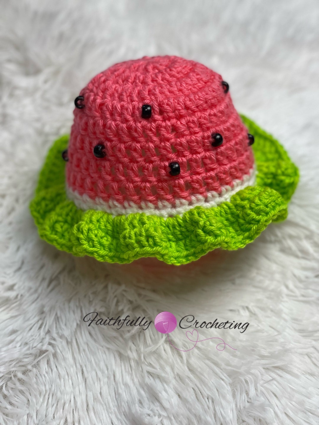 Newborn Watermelon Hat, Pink Watermelon Beanie, Photo Prop, Baby Shower ...