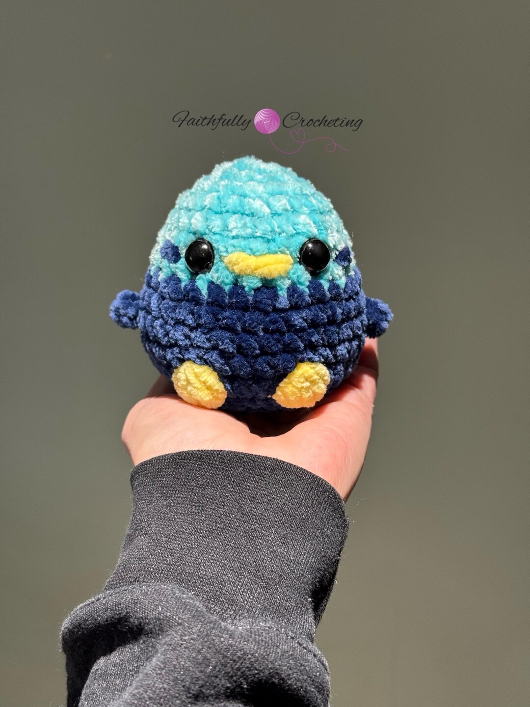 Amigurumi Bird, Baby Bird, Blue Baby Bird, Plushie, Amigurumi Baby Bird ...