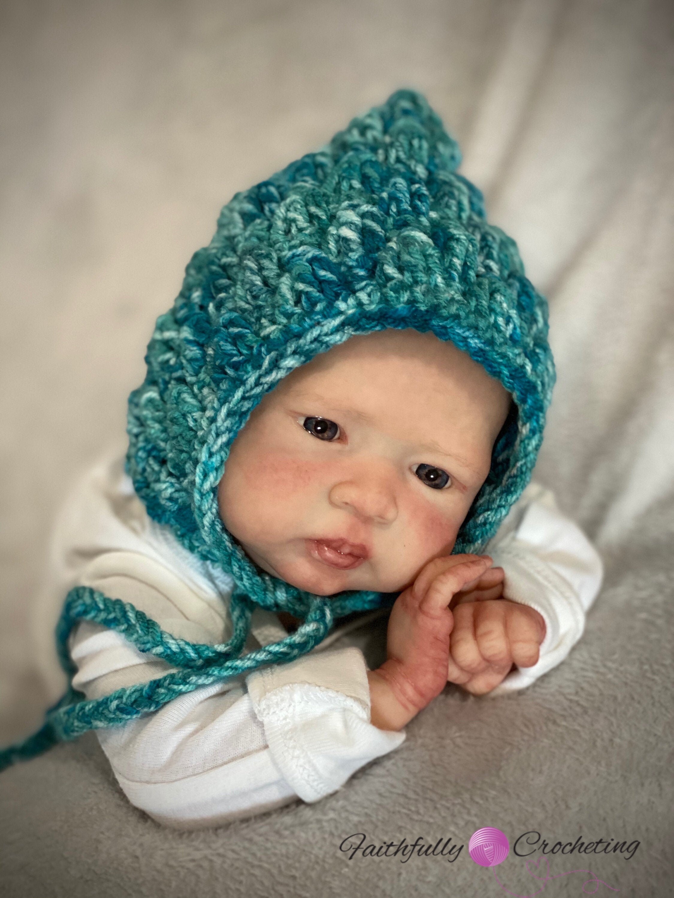 Baby Pixie Hat, Baby Bonnet, Photography Prop, Ready to Ship, Techured ...