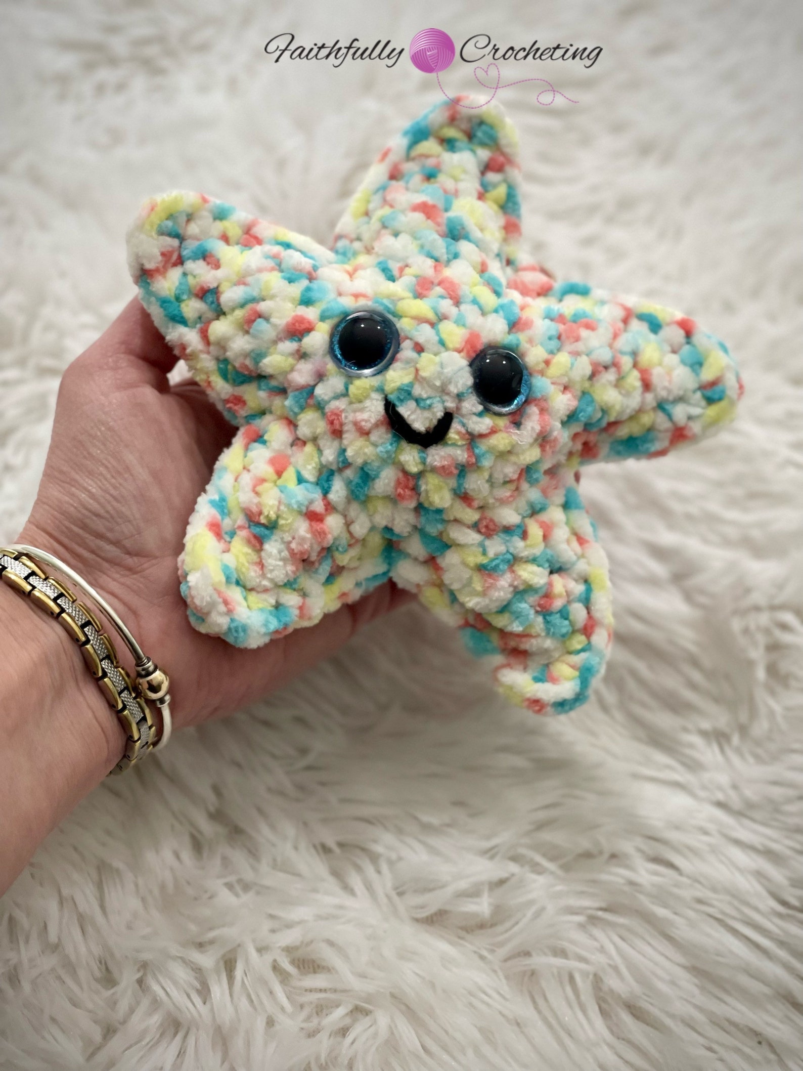Crocheted Starfish, Starfish Plushie, Plush Starfish M, Ready to Ship ...