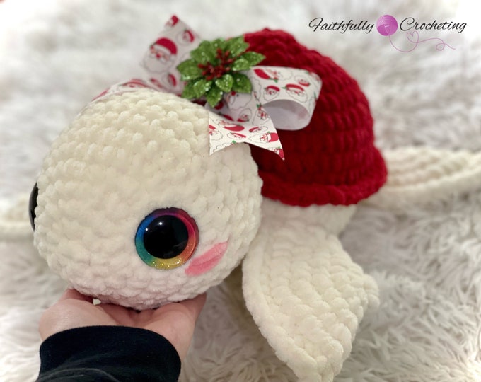 Crochet Christmas Turtle Plushie, Jumbo Turtle Plushie, Extra Large ...