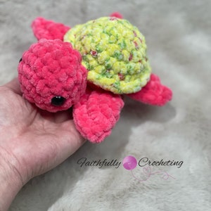 Crocheted Turtle, Turtle Plushie, Plush Baby Turtle, Ready to Ship ...