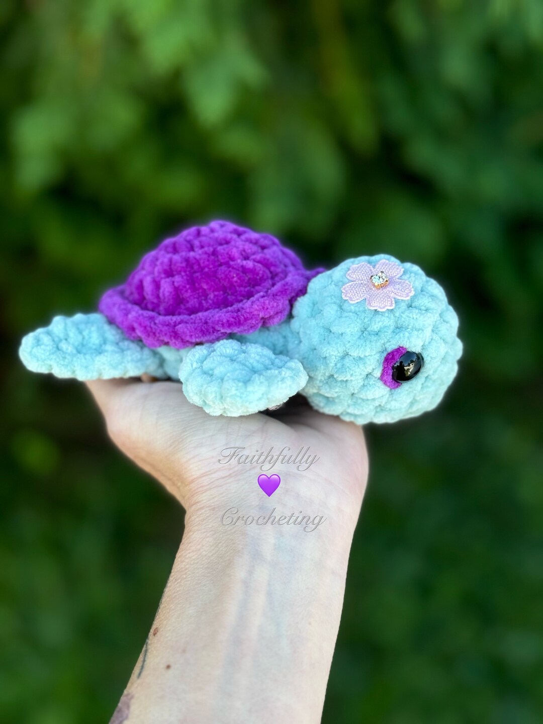 Crocheted Baby Turtle, Amigurumi Turtle, Turtle Plushie, Ready to Ship ...