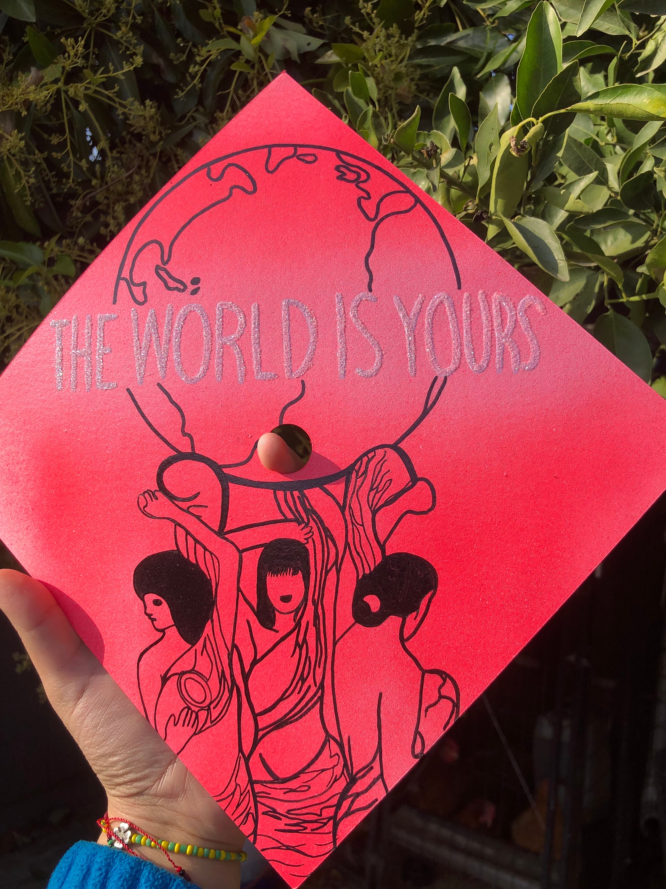 Pink Scarface the Word is Yours Girls Statue Graduation Cap Topper - Etsy