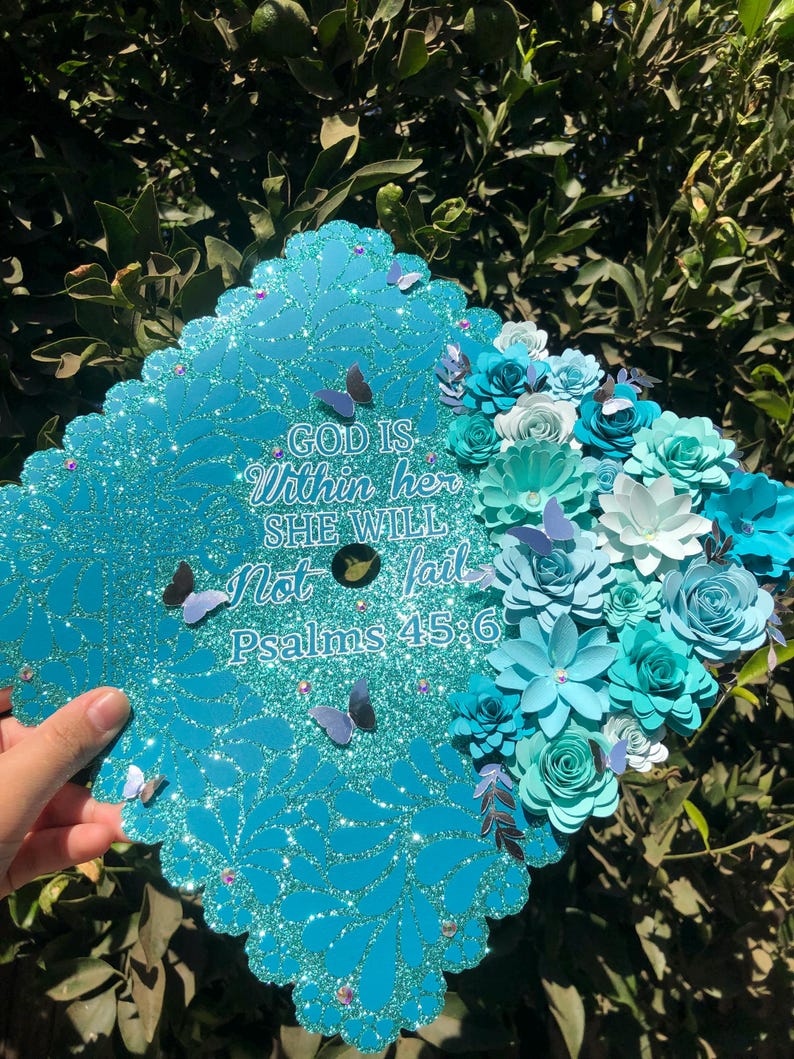 God is Within Her… Mexican Talavera Cross Graduation Cap Topper - Etsy