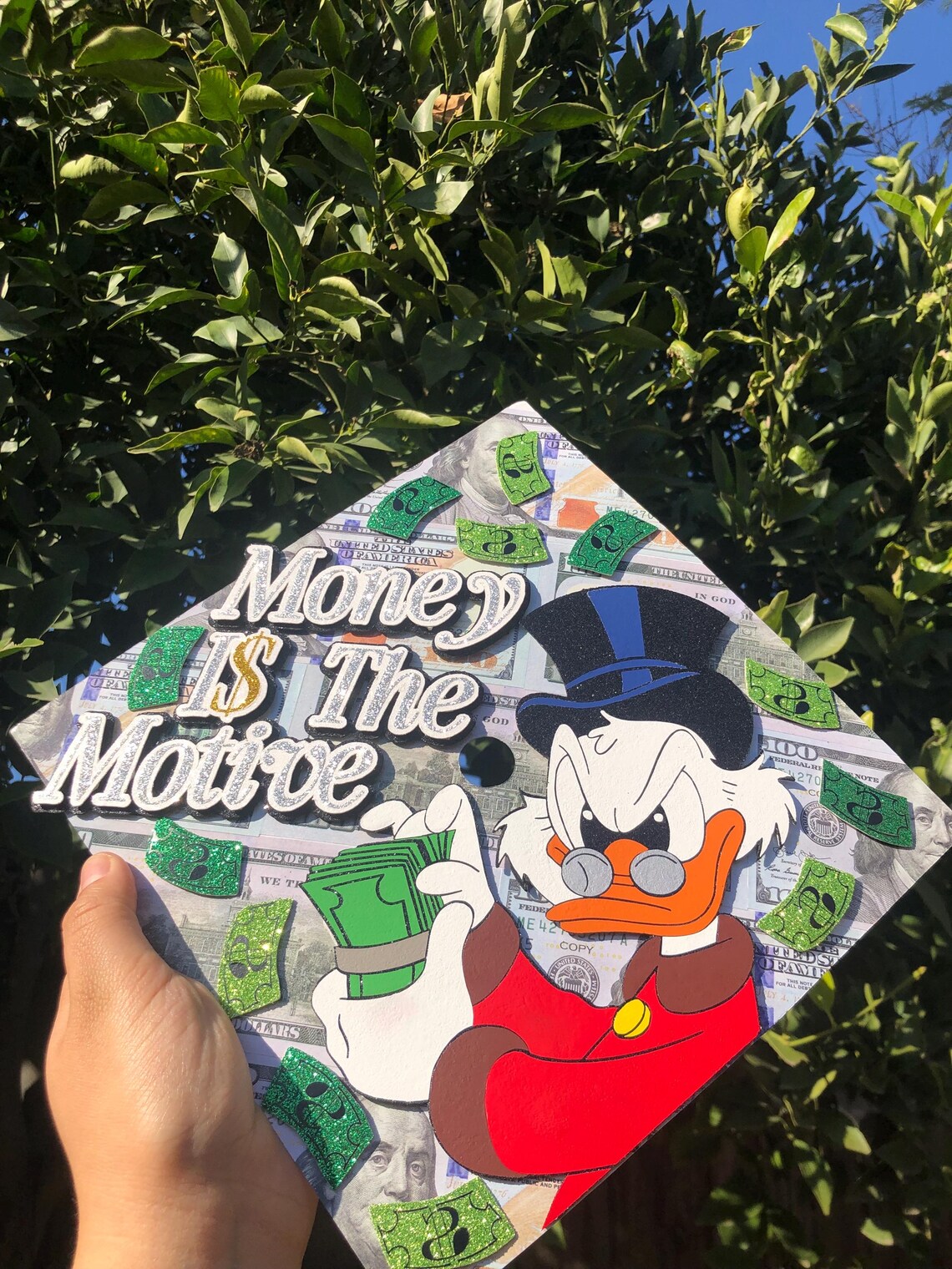 3D Uncle Scrooge “money is the Motive” Graduation Cap Topper - Etsy