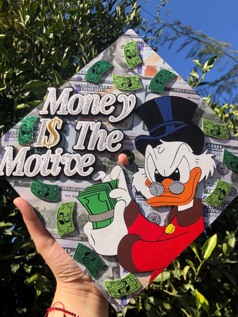 3D Uncle Scrooge “money is the Motive” Graduation Cap Topper - Etsy