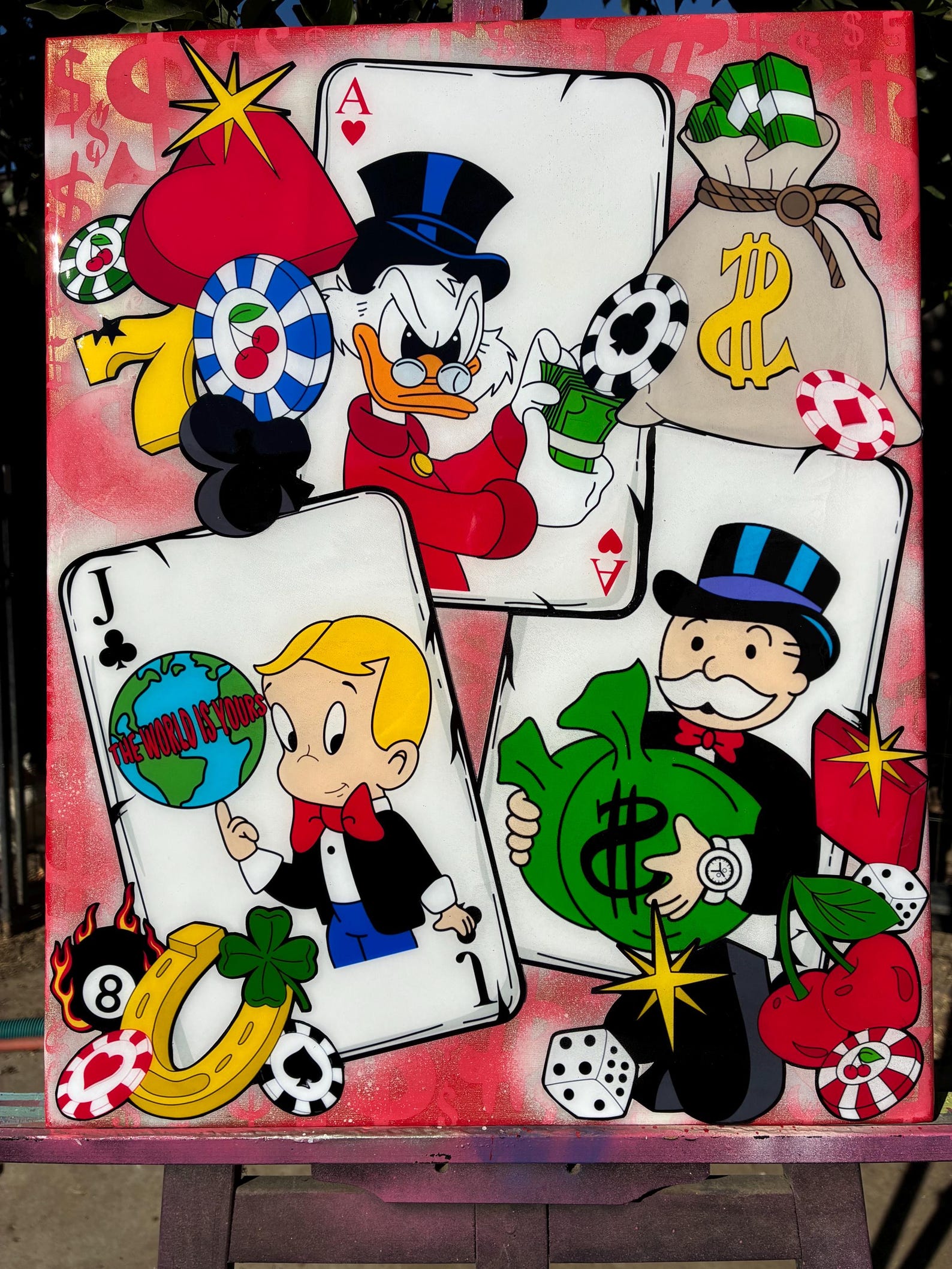 Richie Rich, Monopoly Man and Uncle Scrooge Casino Themed Canvas ...