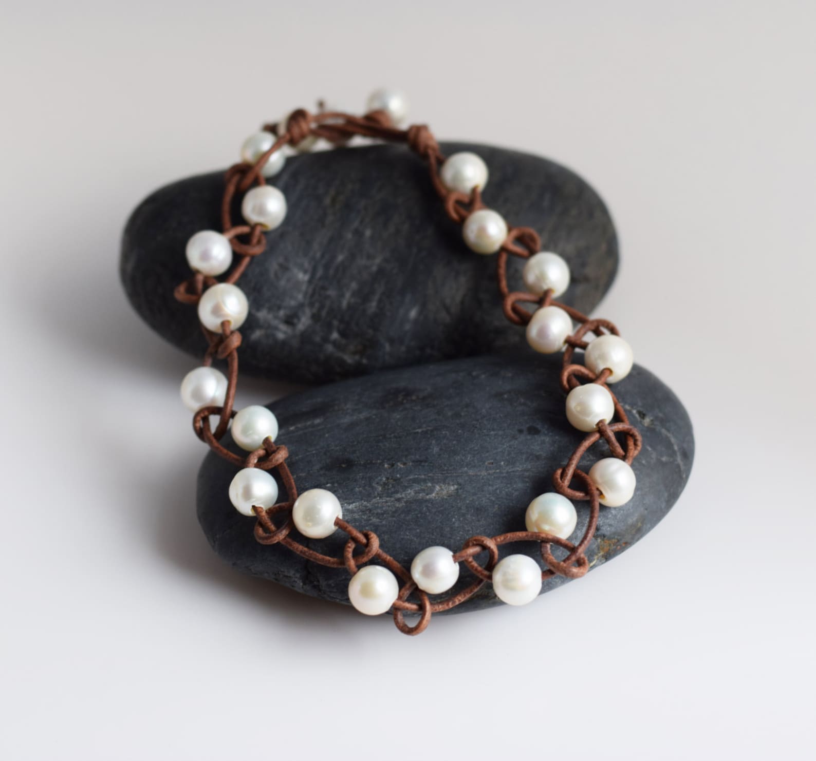 Lacy Leather and Pearl Macramé Choker Tutorial How to - Etsy