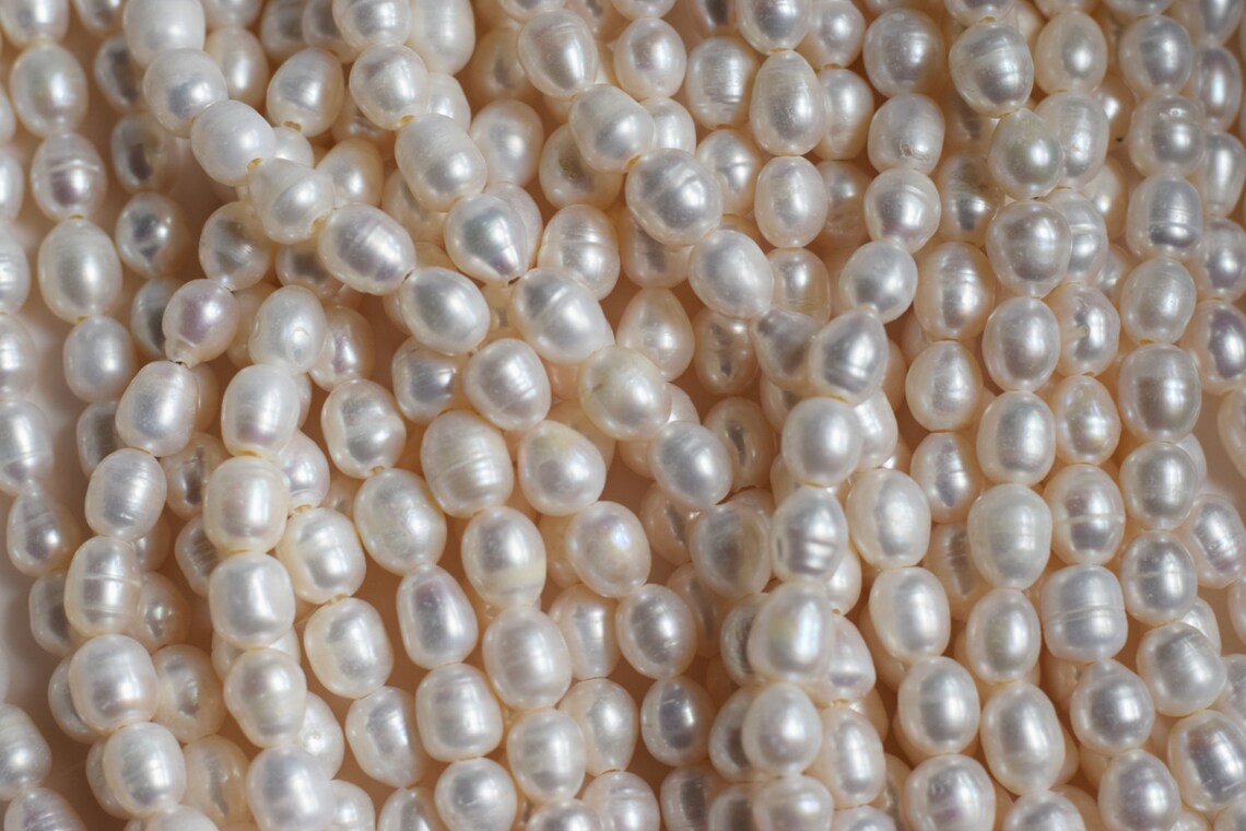 Large Hole 9mm-11mm Rice Pearls With 2mm Hole Leather and | Etsy