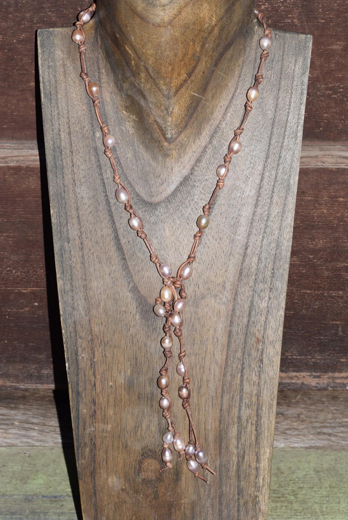 Simple Knotted Leather Lariat Tutorial Leather and Pearl - Etsy