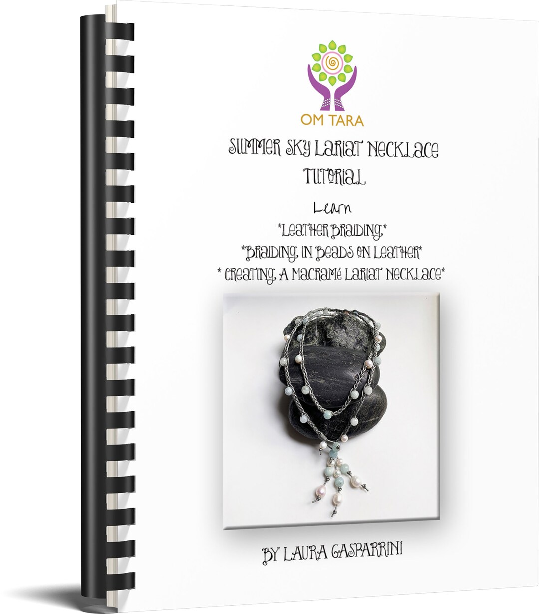 Summer Sky Lariat Necklace Illustrated Tutorial, Leather and Pearl ...